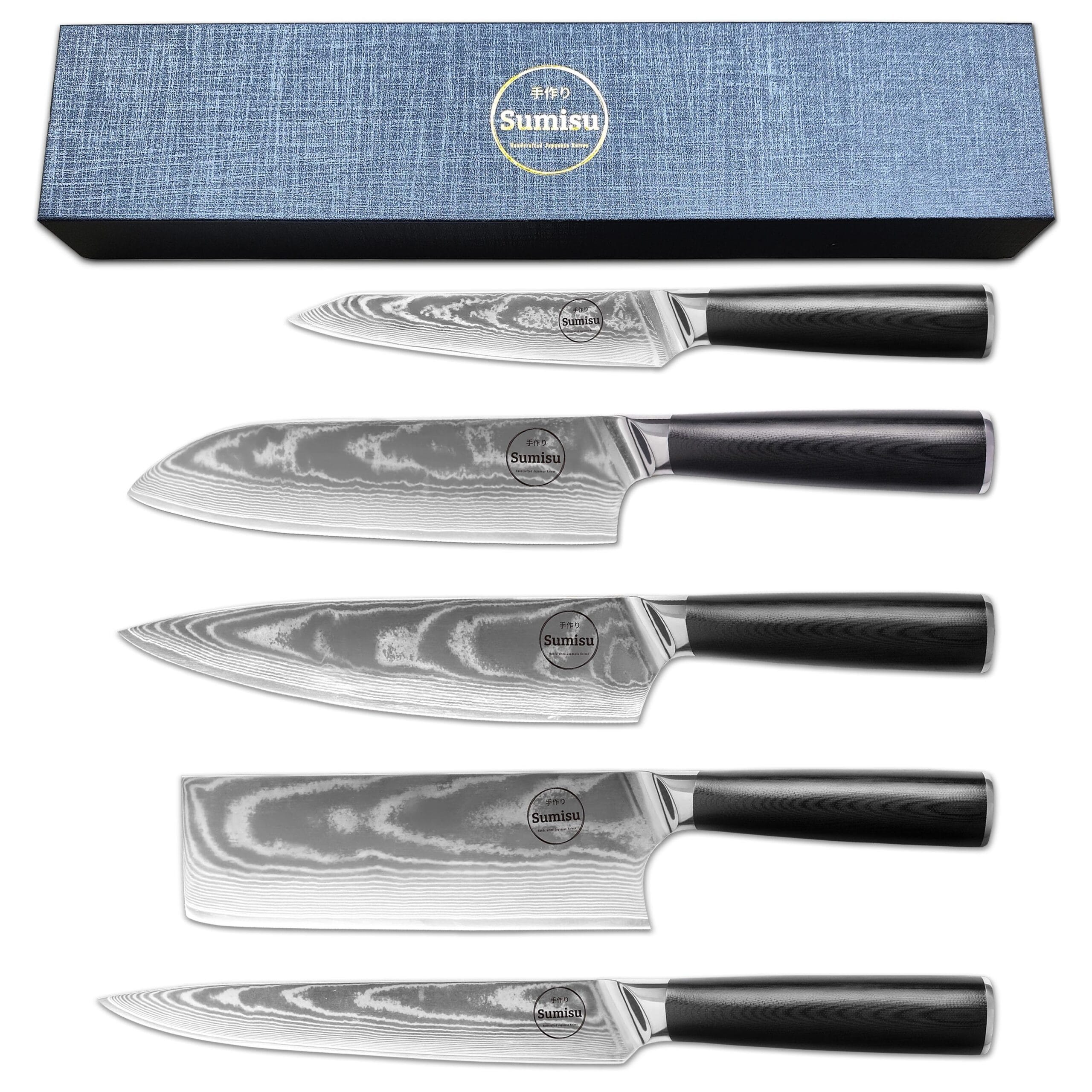 Sumisu Knives Black 5-delig | Professionele Japanse Messenset